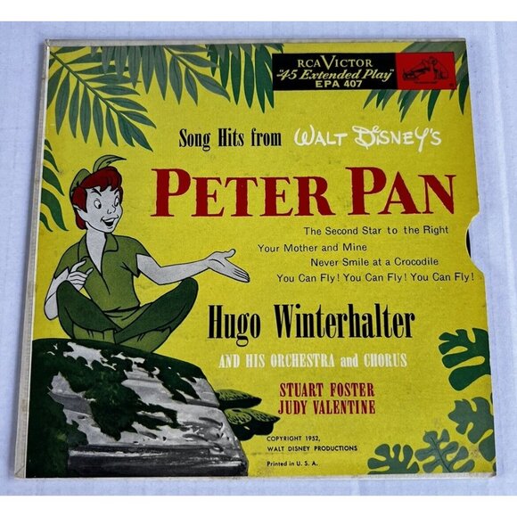 Other | Vintage Walt Disneys Peter Pan Rca Victor Record Epa47 Hugo ...